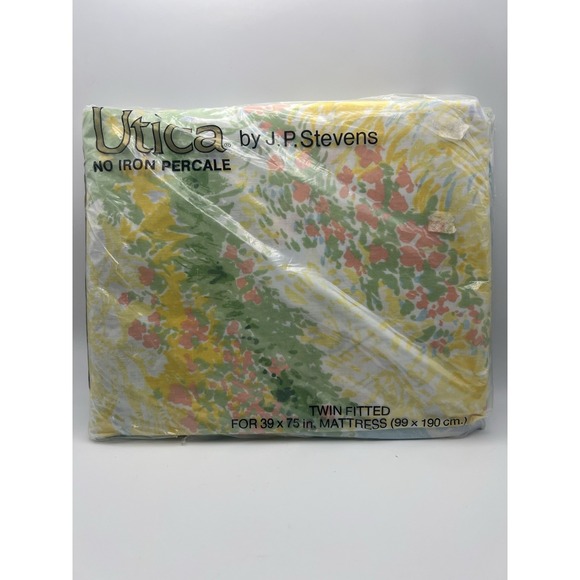 Utica | Bedding | Utica Pj Stevens Floral Twin Fitted Sheet Nos Vtg ...